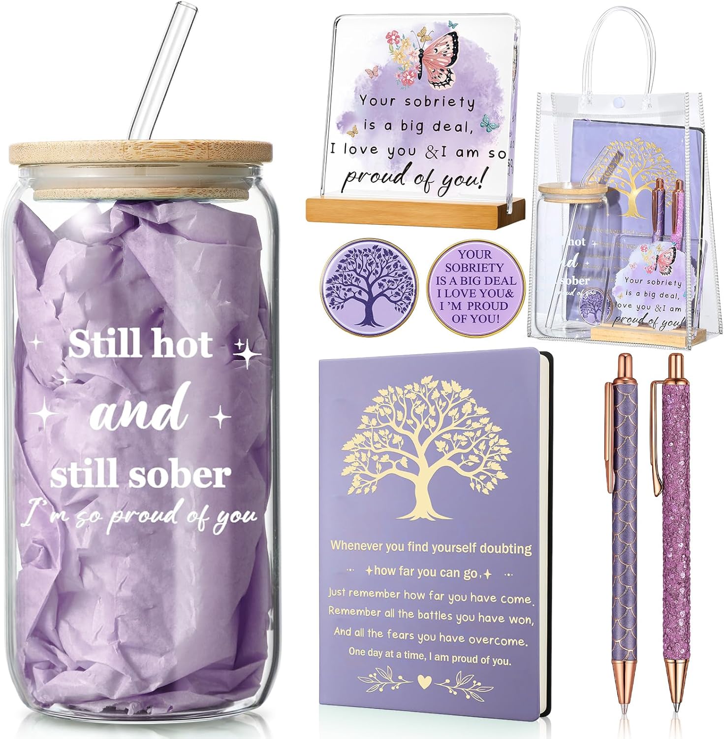 Amazon.com | Potchen 7 Pcs Sobriety Gifts Set for Women Men Your ...