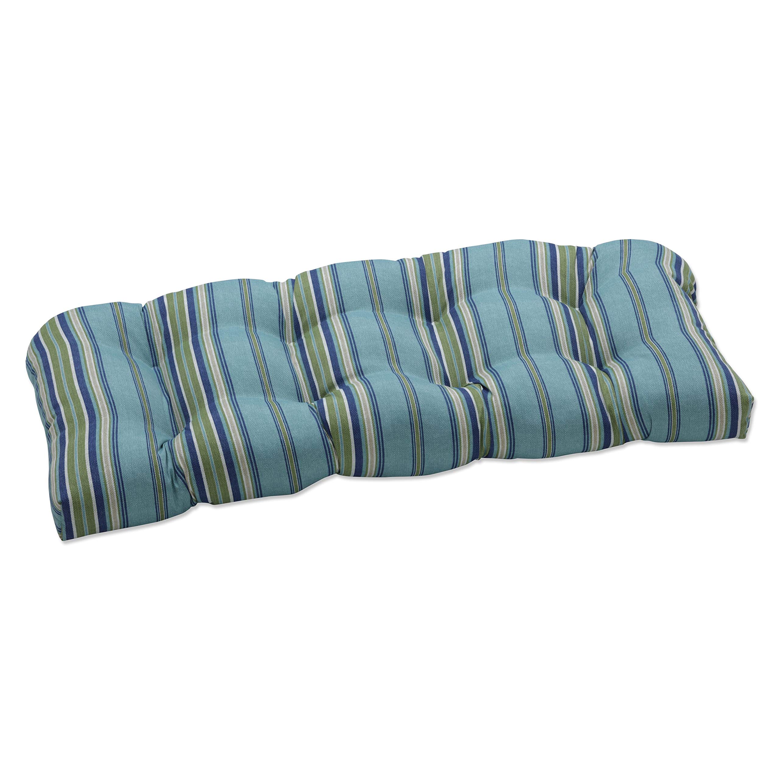 Pillow Perfect Stripe Indoor/Outdoor Sofa Setee Swing Cushion, Tufted ...