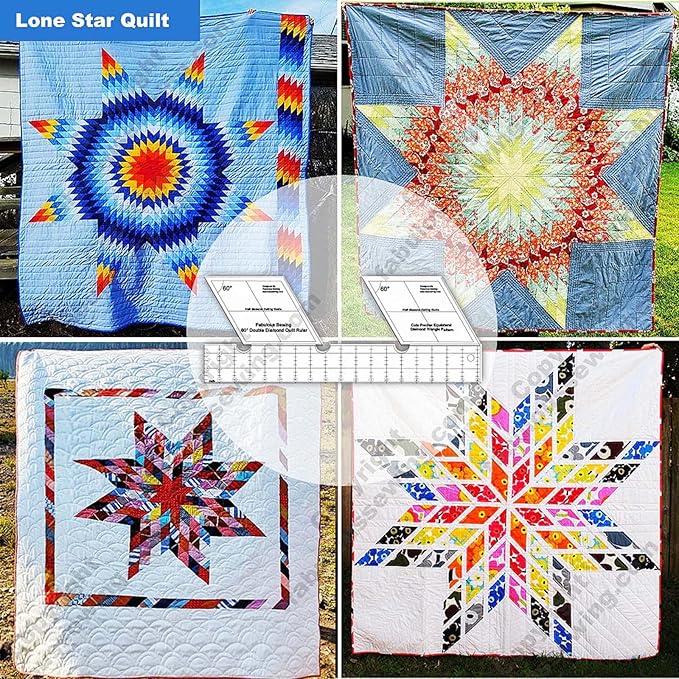 Amazon.com: Quilting Rulers - 60 Degree Double Strip Ruler, 60 Degree ...