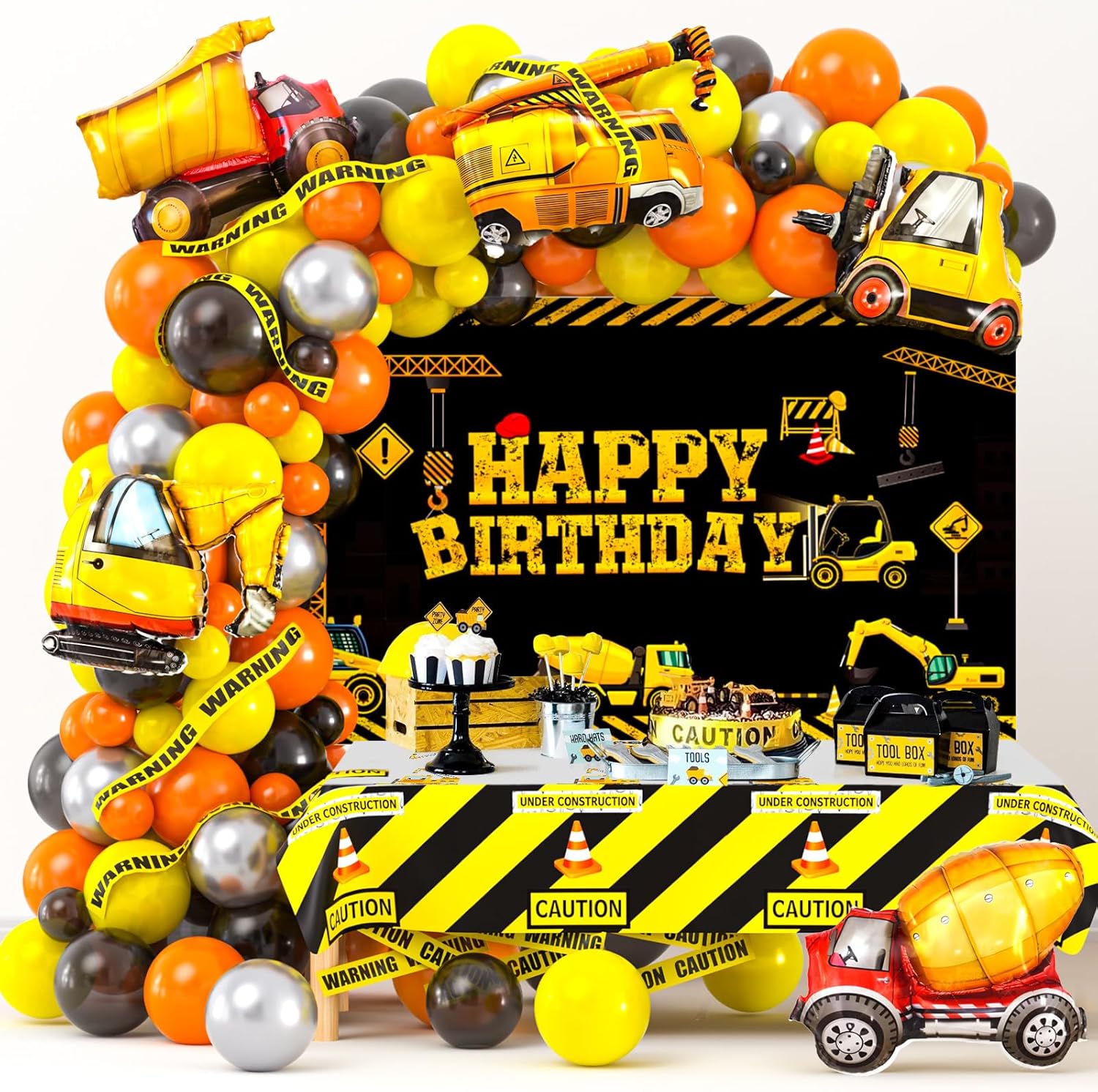 Amazon.com: Winrayk 116Pcs Construction Birthday Party Supplies ...
