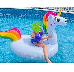 Amazon.com: JOYIN Inflatable Pool Float with Unicorn Design with ...