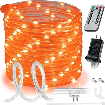 Amazon.com: WYZworks 20ft Orange LED Rope Light - 8 Modes, Waterproof ...