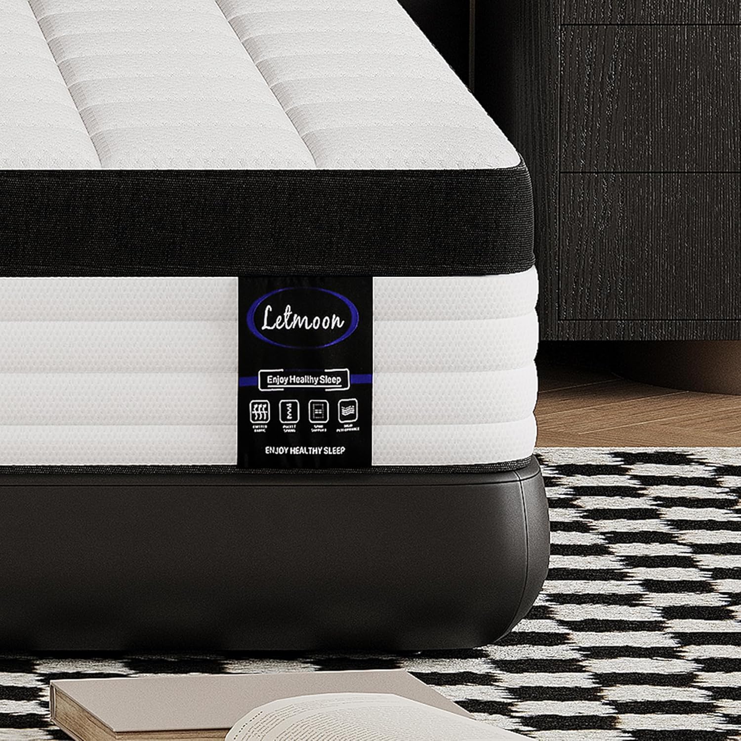 Amazon.com: LETMOON King Size Mattress, 12 Inch Hybrid King Mattress, 3 ...