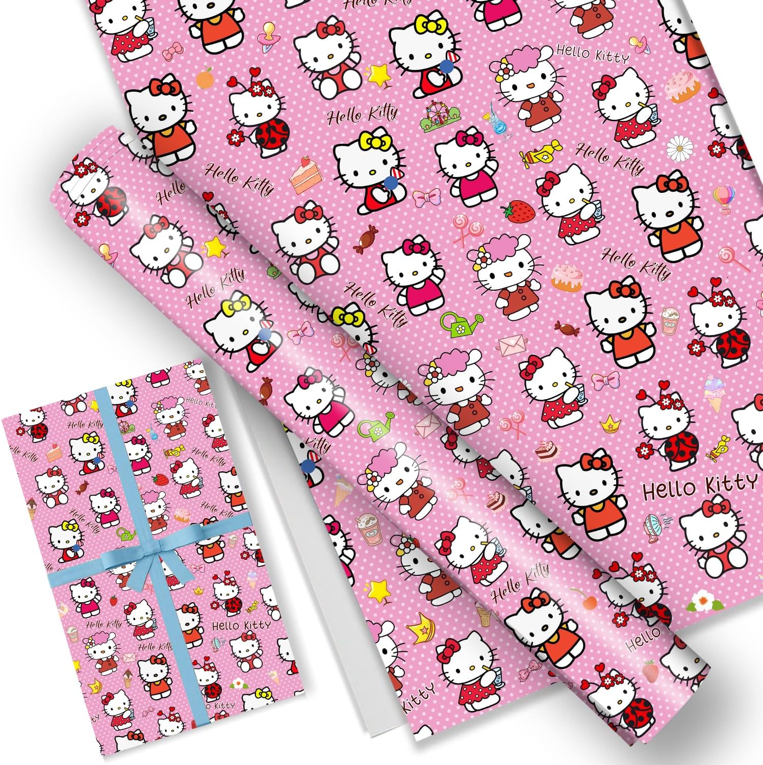 PADIEOE Pack of 5 Hello Kitty Gift Wrapping Paper 51x75cm Kraft Paper ...