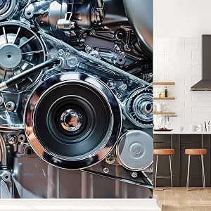 wall26 - Car Engine, Concept of Modern Automobile Motor with Metal ...
