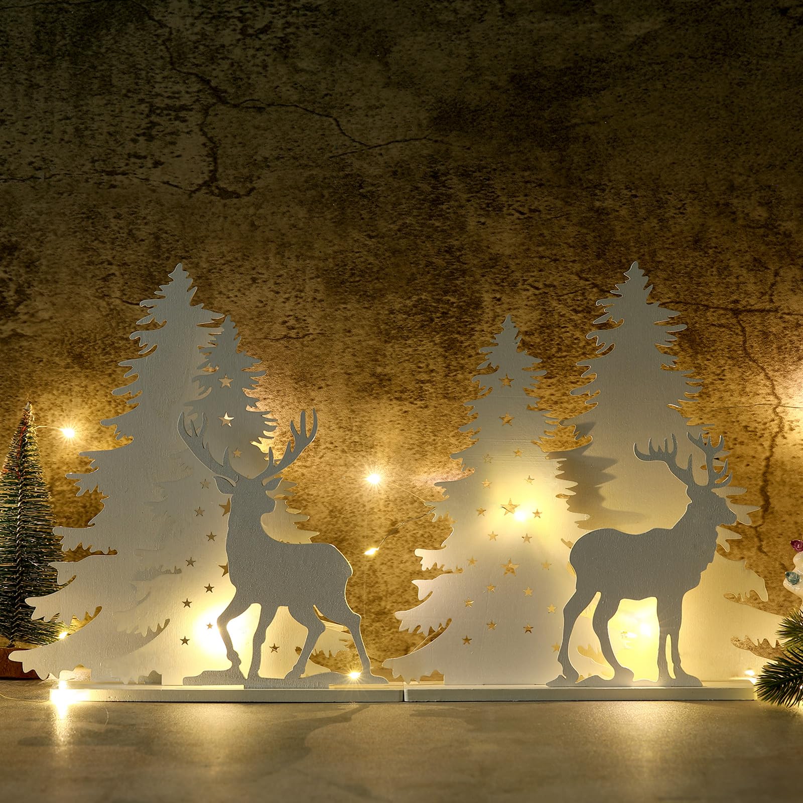 Amazon.com: Colingmill 6 Pcs Rustic Christmas Decor Christmas Tree and ...