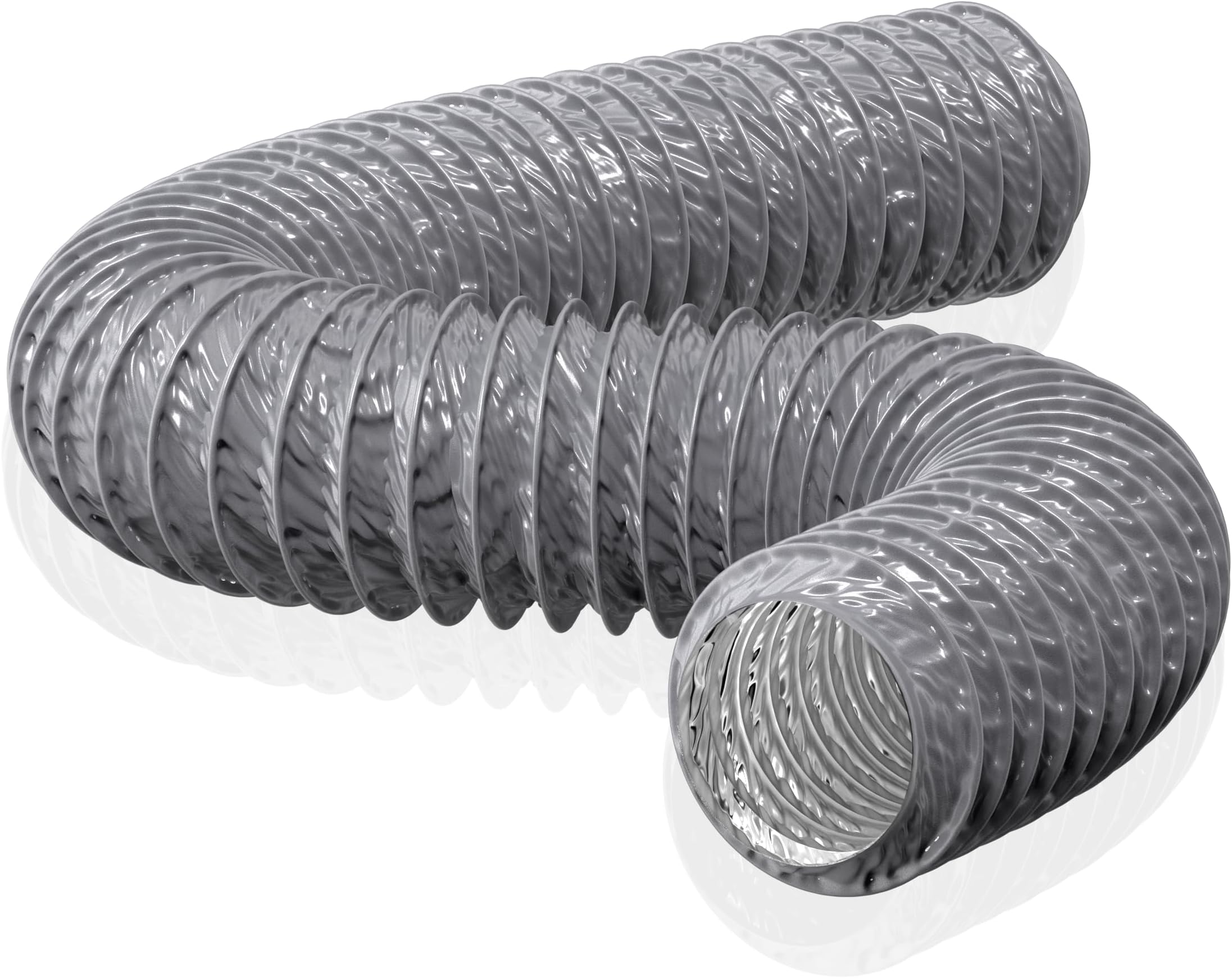 HG Power Abluftschlauch Ø125mm Länge 5m Flexibel PVC Alurohr Lüftungsschlauch Schallgedämmter ...