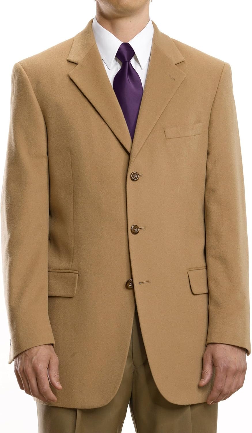 Executive 3-Button Cashmere Blazer (TAN, 52 LONG) at Amazon Men’s ...
