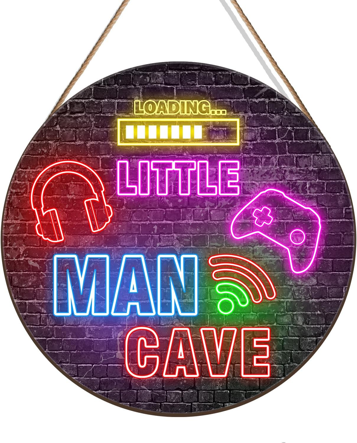 Amazon.com: Neon Little Man Cave Sign, Boys Teenage Room Hanging Wall ...
