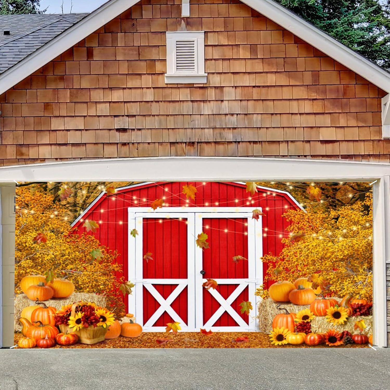 Wild West Garage Door Cover Wild West 16ft X 7ft - Vintage Wooden Barn ...