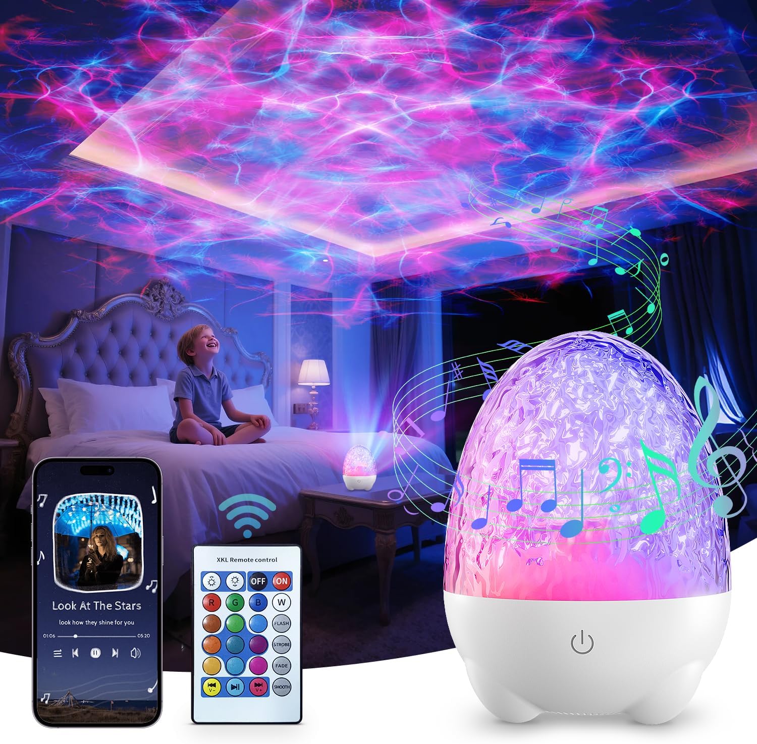 Northern Lights Projector, 17 Colors RGB Aurora Night Light Projector ...