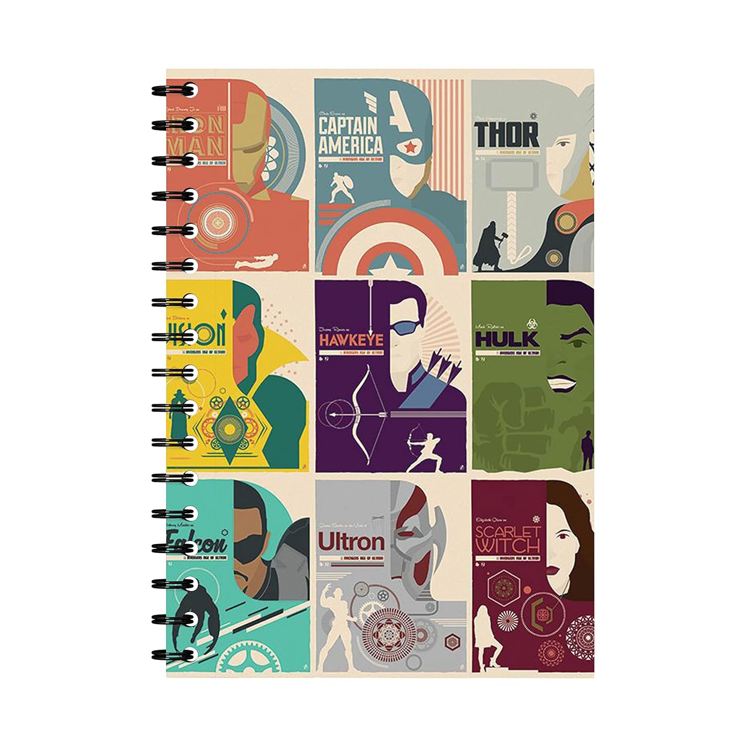 AMBER CRAFTS MARVEL AVENGERS A5 6 x 9 Inch Spiral Notebook Diary ...