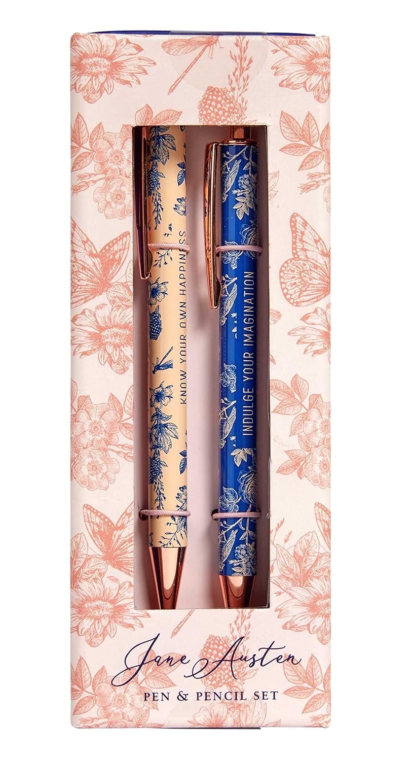 Jane Austen: Floral Pen and Pencil Set (Set of 2): Insight Editions ...