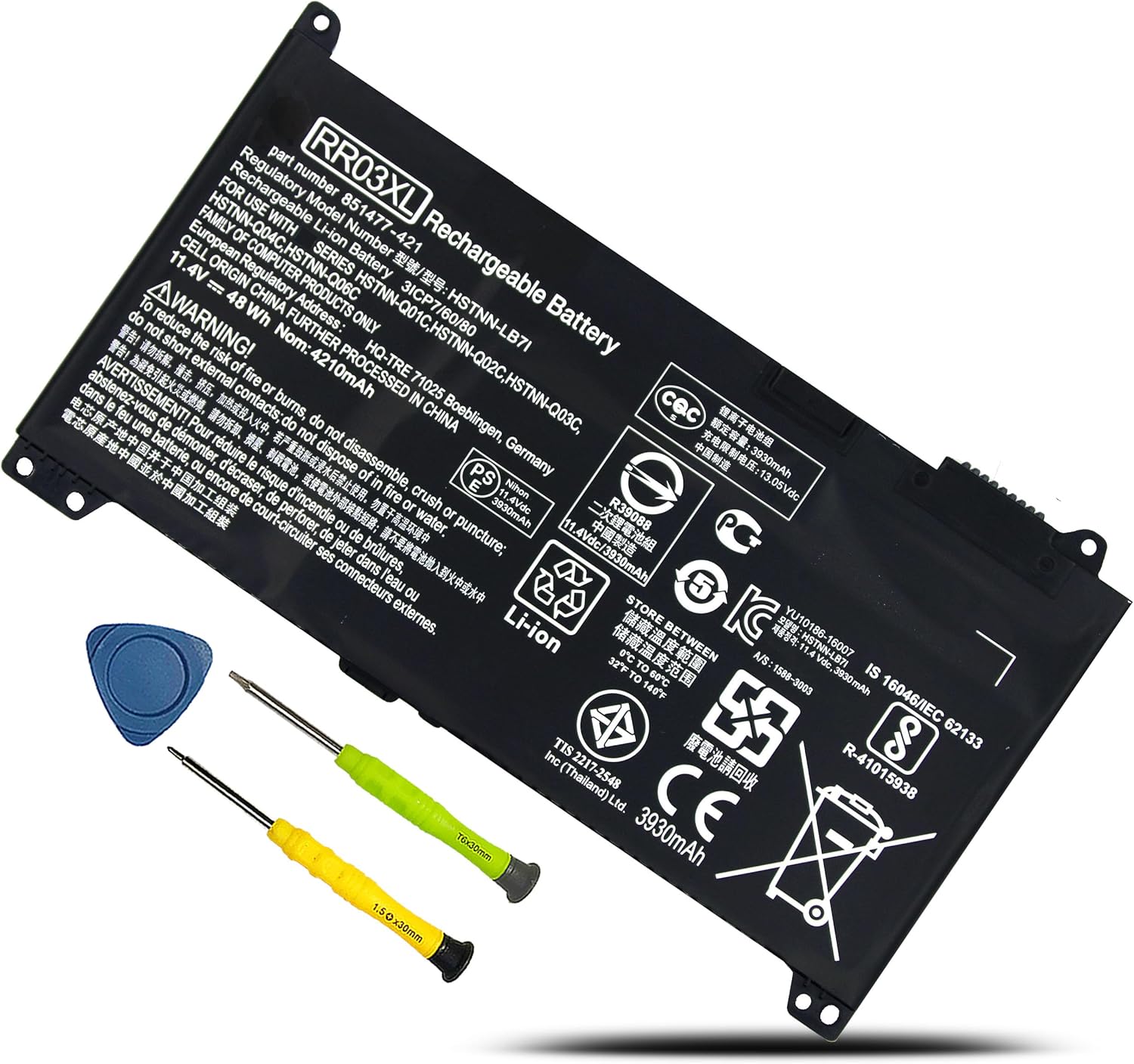 Amazon.com: Kappir BOWEIRUI RR03XL 851610-850 HSTNN-UB7C Laptop Battery ...