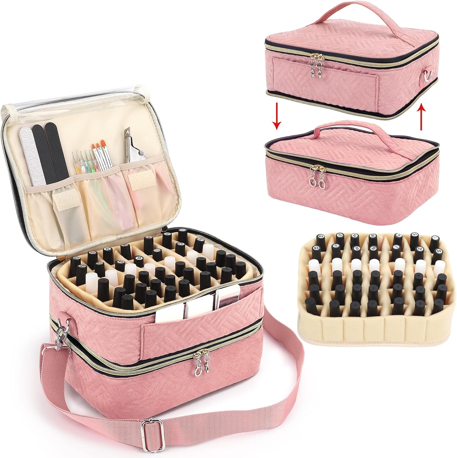Amazon.com: Nail Polish Organizer, Detachable 2 Layers Nail Polish ...