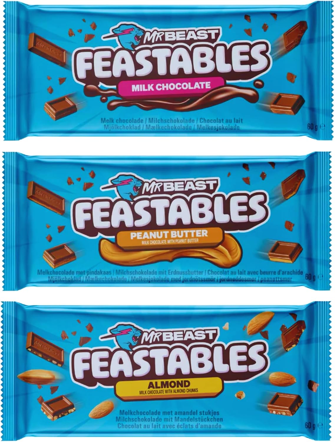 Milk Chocolate Bar Feastables Mrbeast Healthy Snack Individually ...