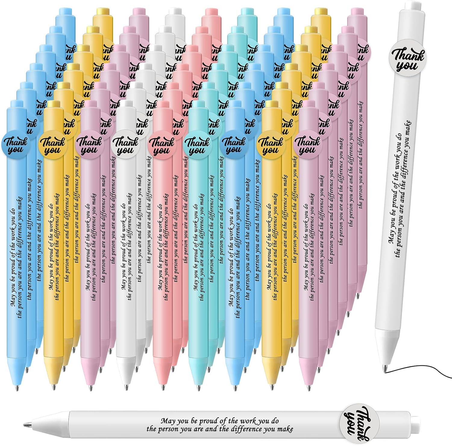 Yeaqee 60 Pcs Inspirational Ballpoint Pens Bulk Motivational Funny Pens ...