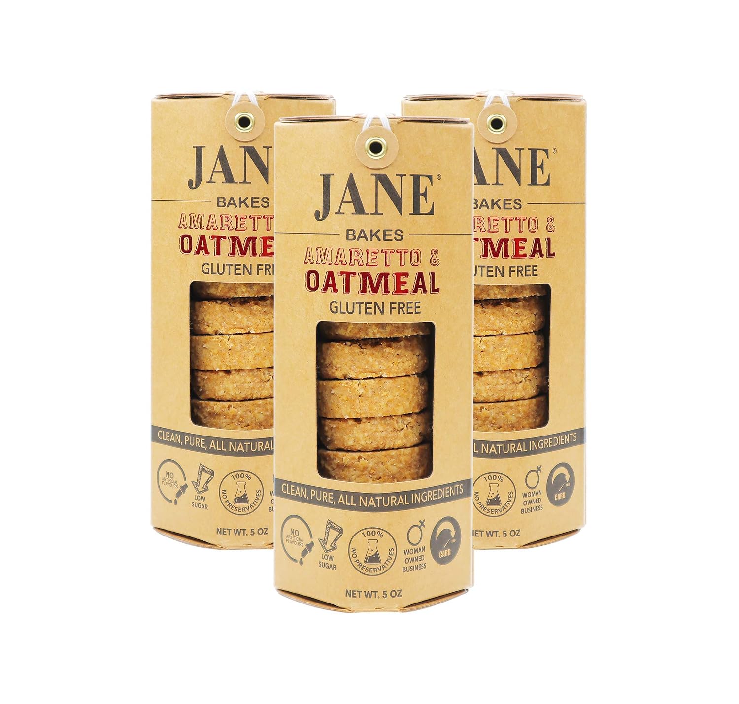 Amazon.com: JANE BAKES 100% All Natural Gluten Free Amaretto & Oatmeal ...