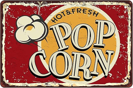 Amazon.com: Generic Hot Fresh Pop Corn Vintage Metal Tin Sign Retro ...