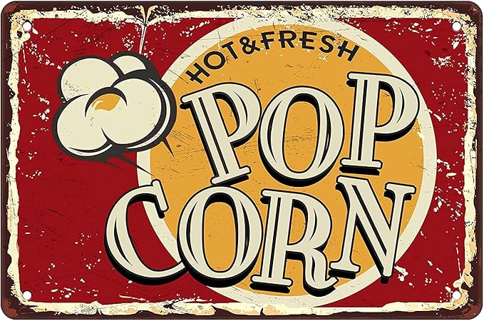 Amazon.com: Generic Hot Fresh Pop Corn Vintage Metal Tin Sign Retro ...