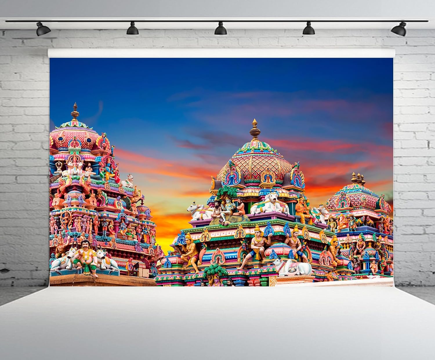 Amazon.com : CHNYWORK 20ftx10ft Indian Kapaleeshwarar Temple Backdrop ...