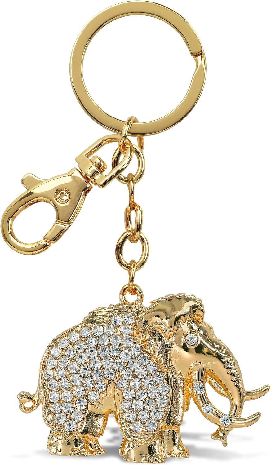 Amazon.com: Aqua79 Mammoth Keychain - Gold 3D Sparkling Charm ...