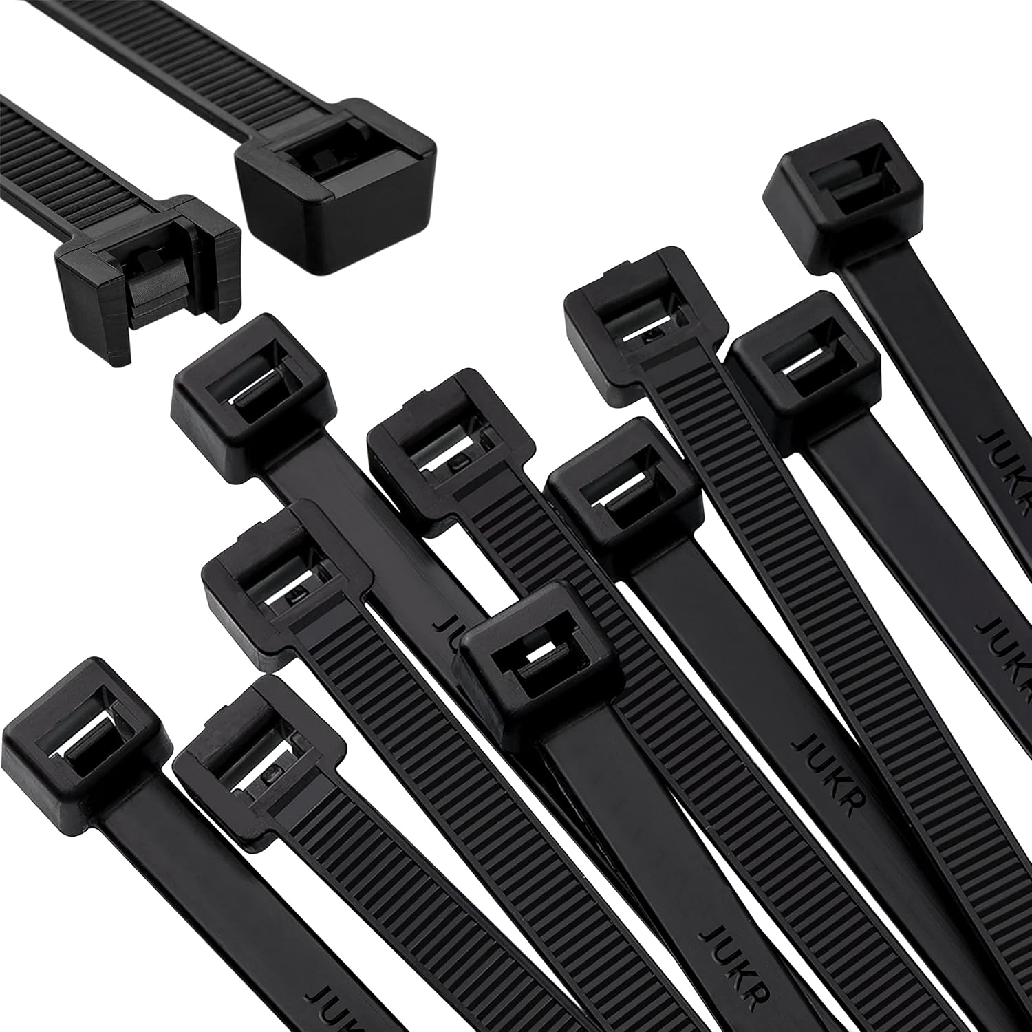 JUKR Cable Tie 8 inches (200 mm x 3.6 mm - Pack of 100 PCS, Black) Self ...