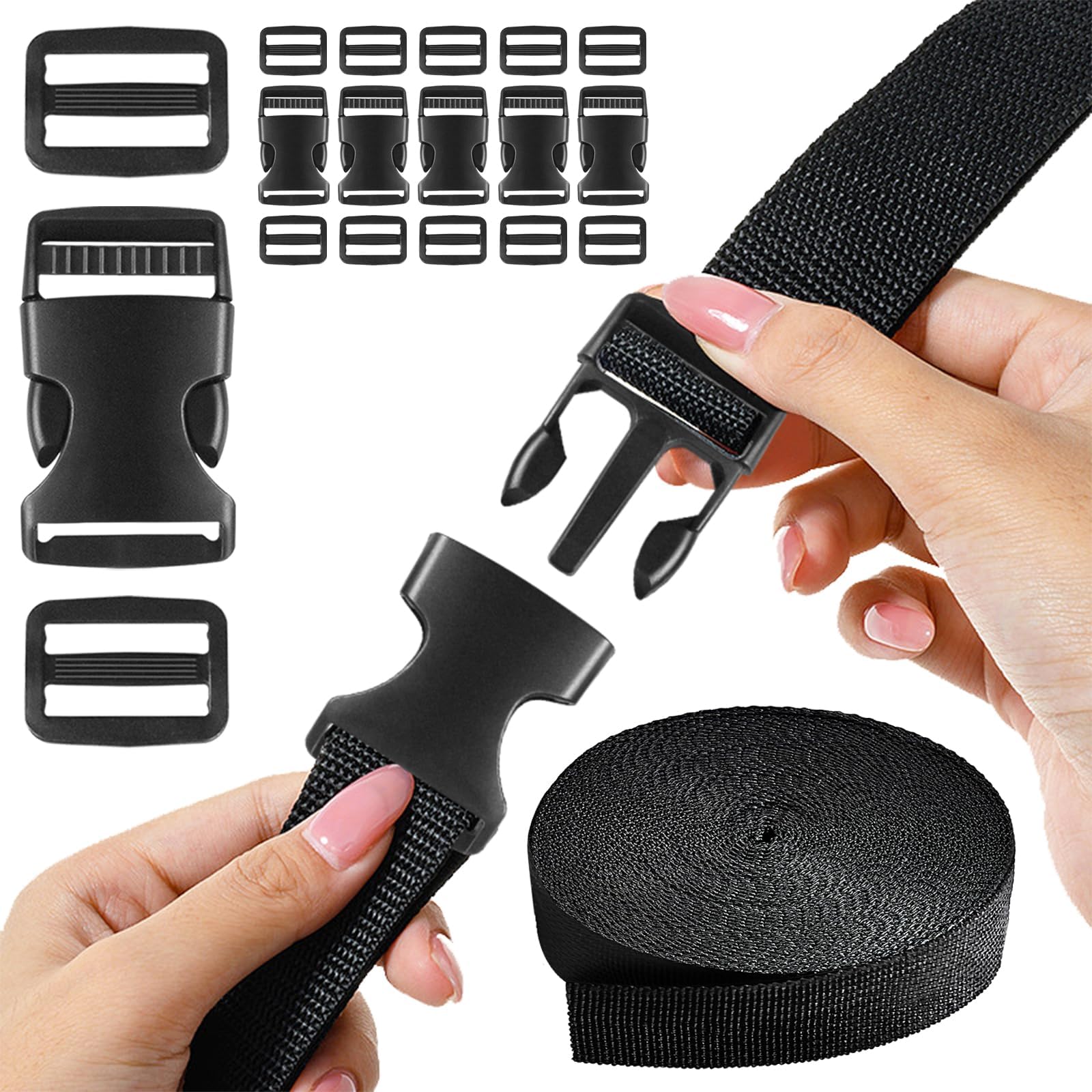 Snapklik.com : EASYVAVA Buckles Straps Set 1 Inch 6 PCS Quick Side ...
