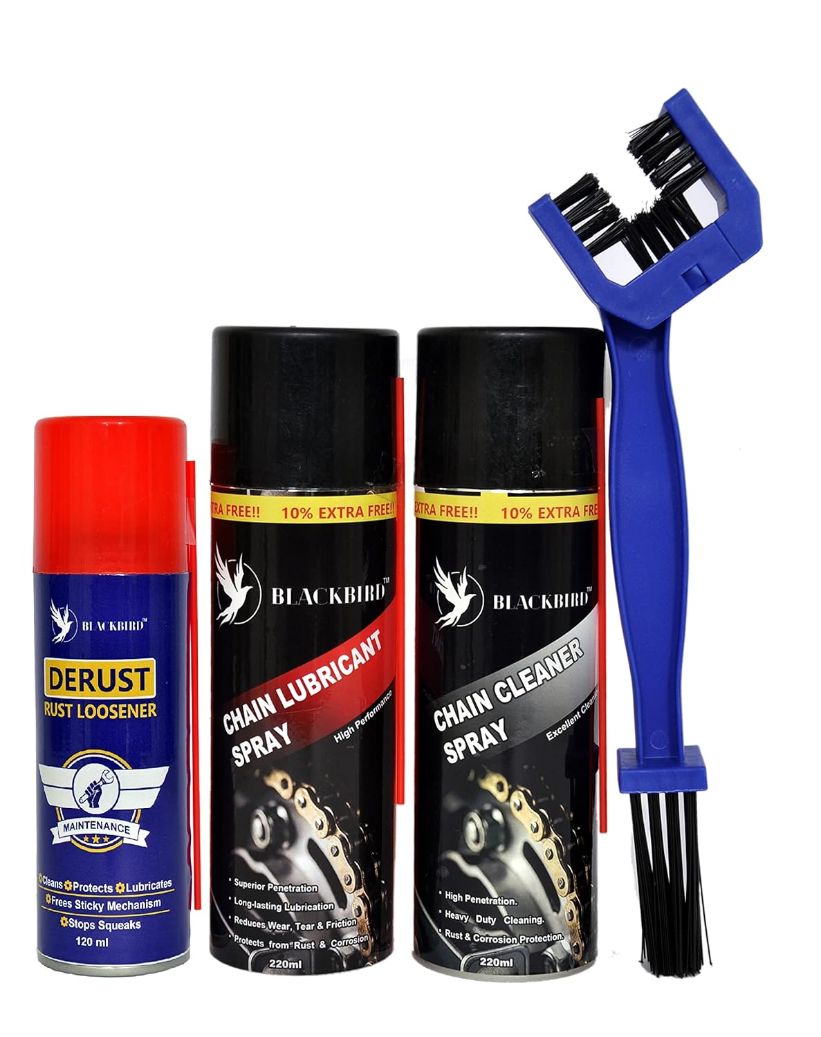 BLACKBIRD Bike Care Kit Chain Lube 220ml Chain Cleaner 220ml De-Rust ...