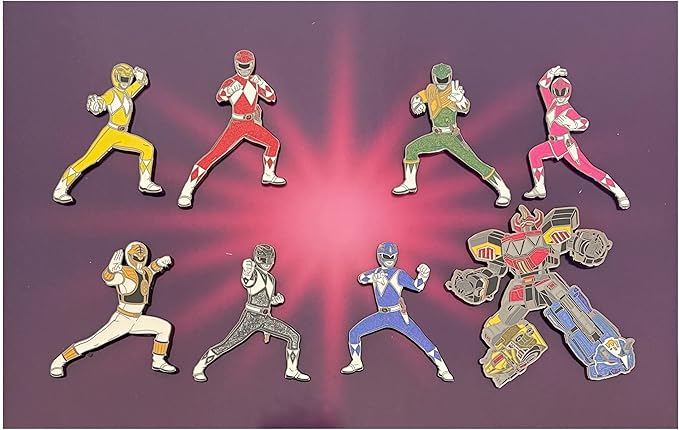 Amazon.com: Mighty Morphin Power Rangers: Glitter Pins Box Set : Icon ...