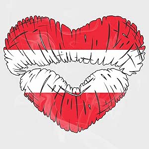 Amazon.com: Celebrate Heritage - Austria Lip Heart White Nontransparent ...