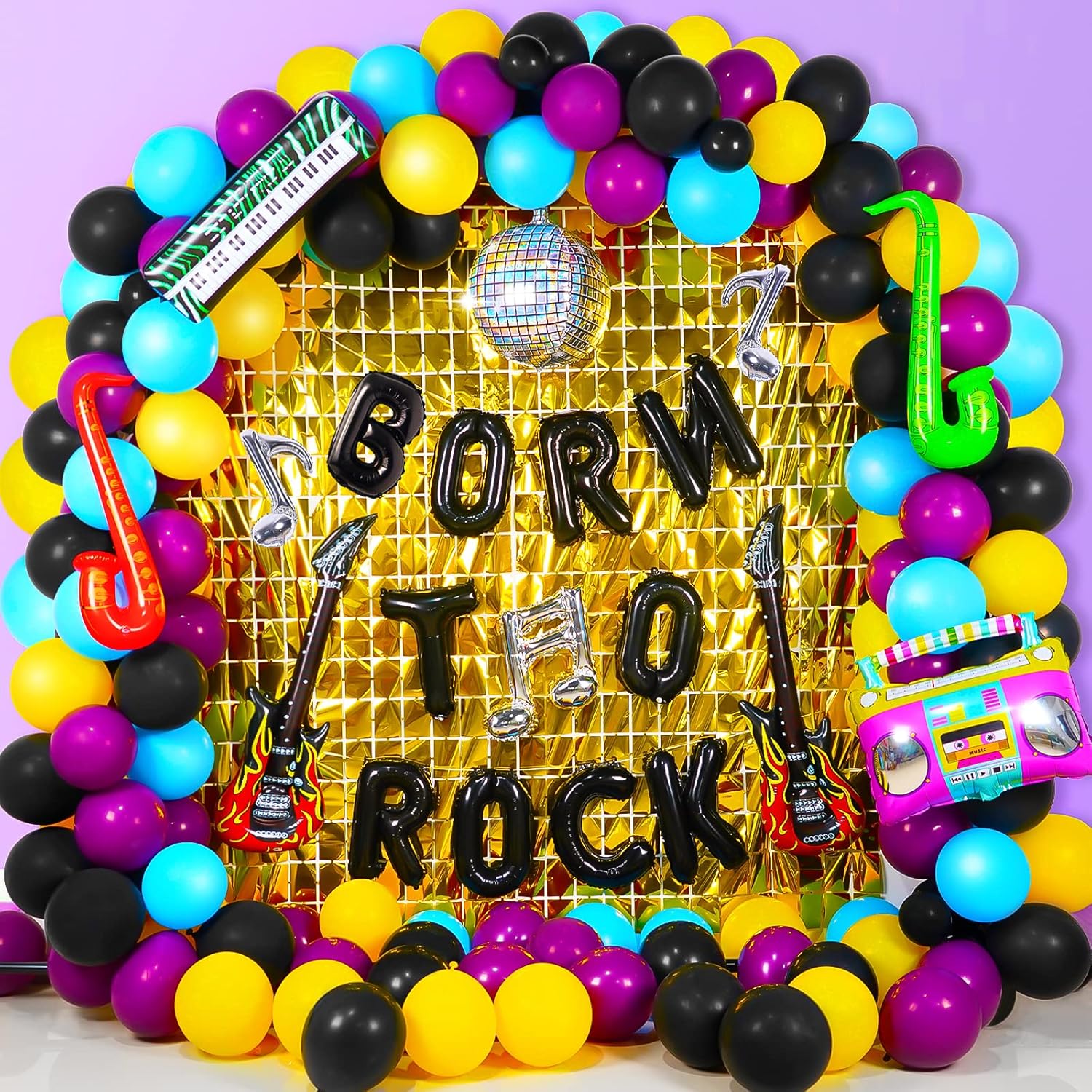 Amazon.com: Rock and Roll Party Decorations,110 PCS Hip Hop Party ...