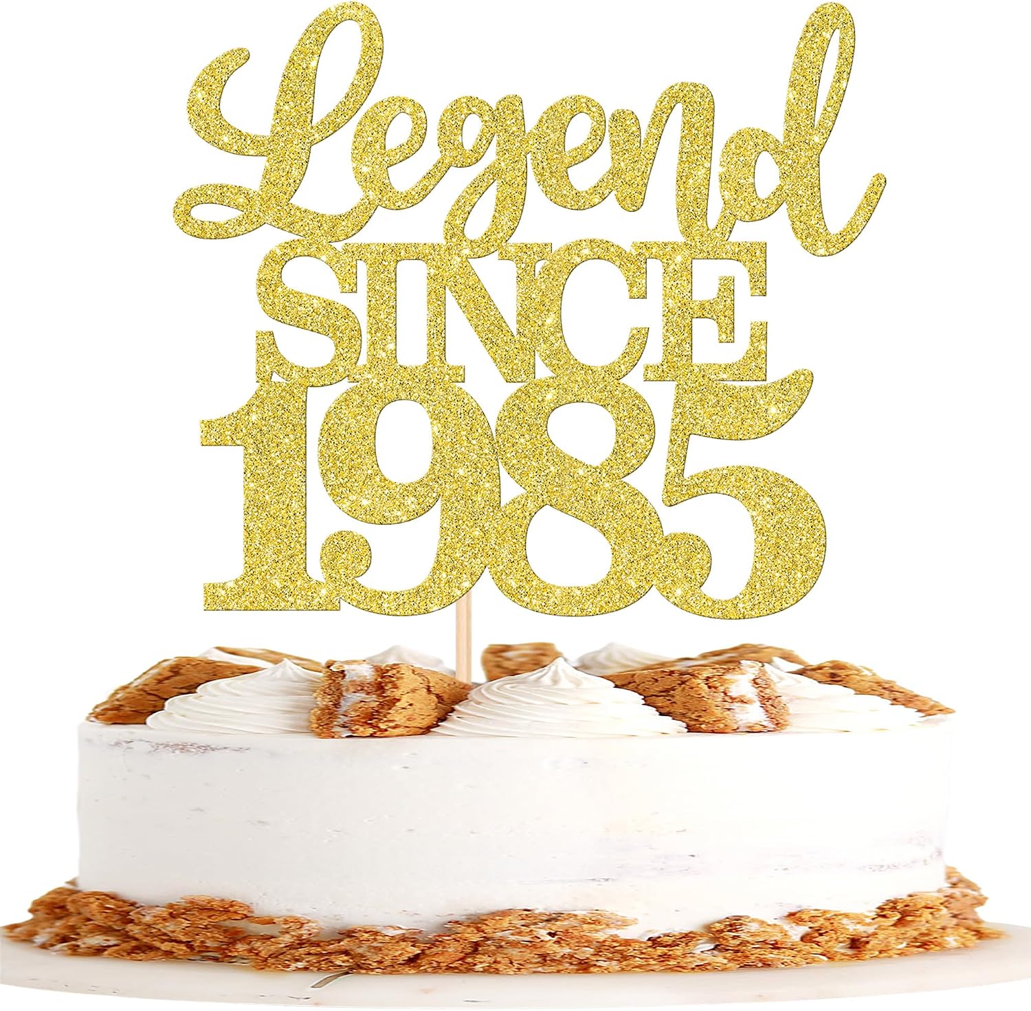 Amazon.com: ZHUOWEISM 1 PCS Legend Since 1984 Cake Topper Glitter Forty ...
