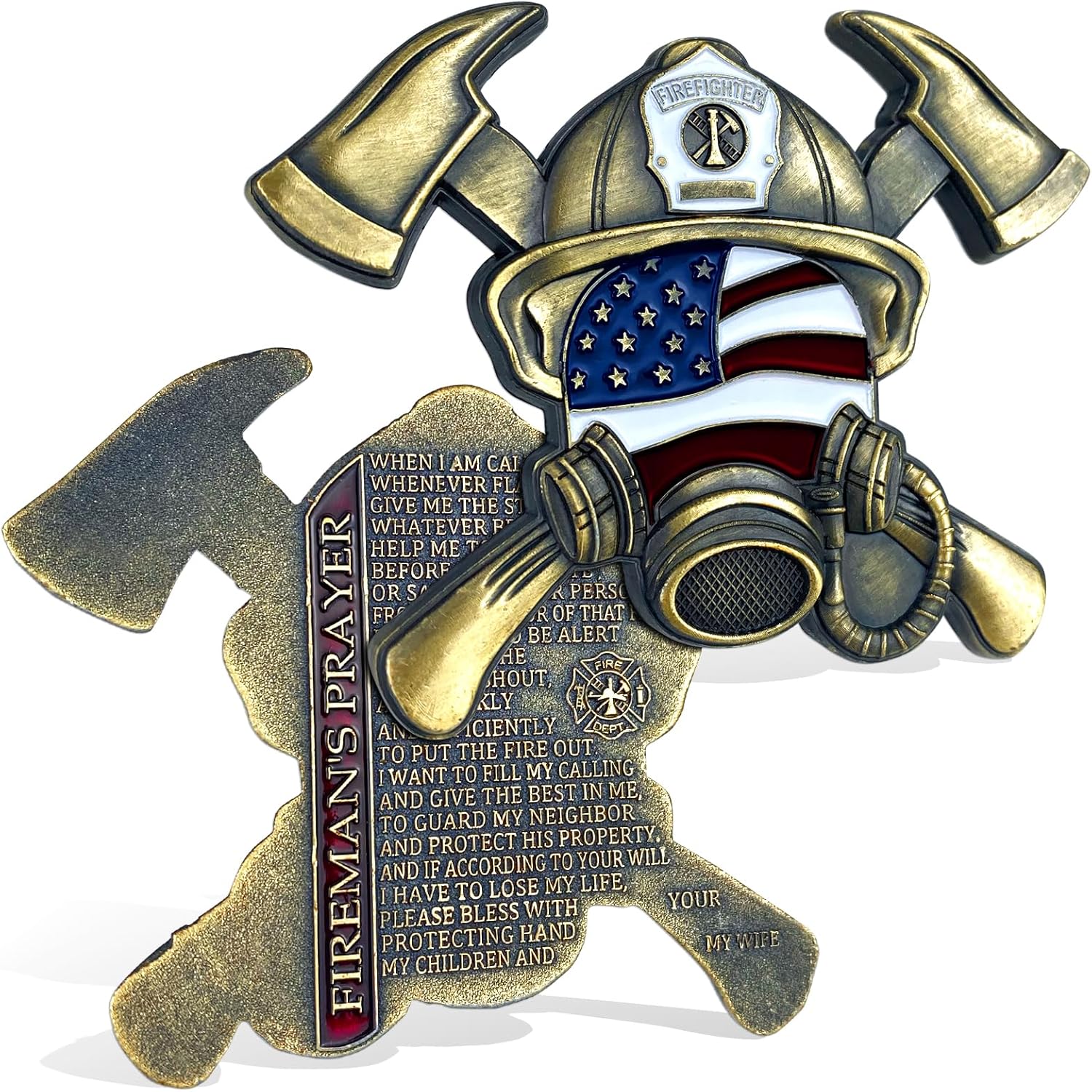 Amazon.com : Firefighters Challenge Coin Fireman Prayer Gift Fire ...