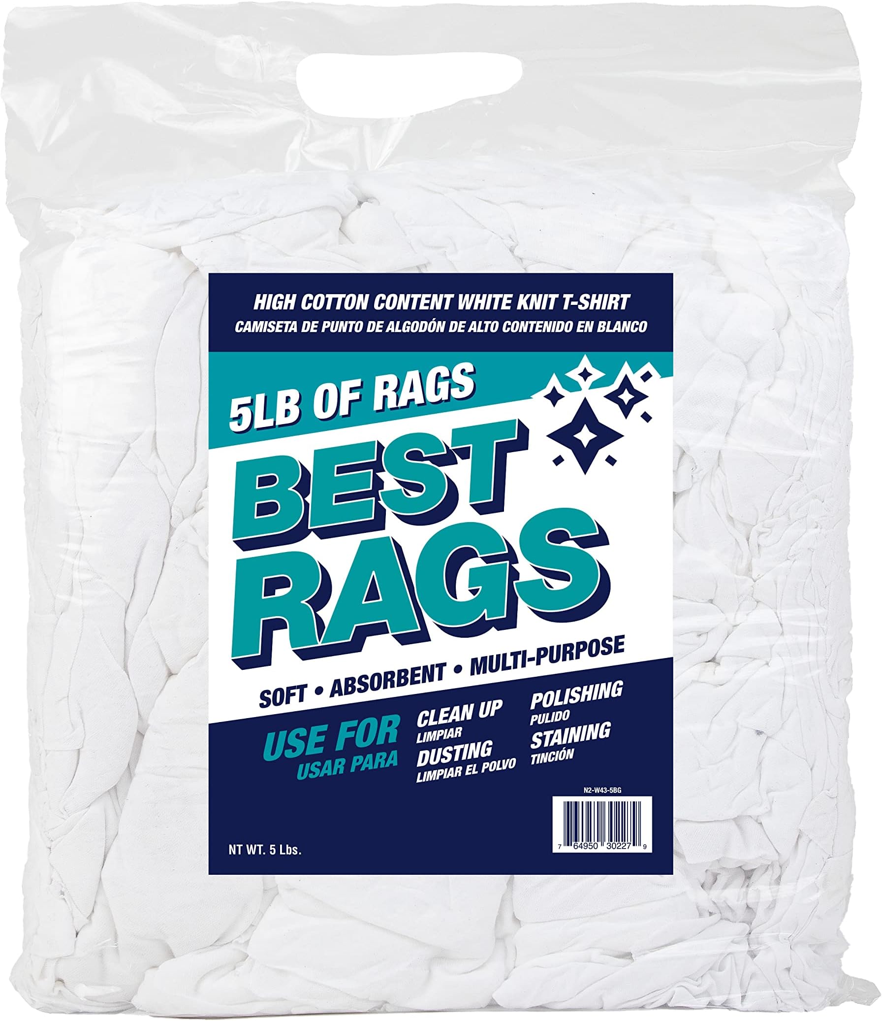 Amazon.com: Buffalo Industries (10524) Absorbent White Recycled T-Shirt ...