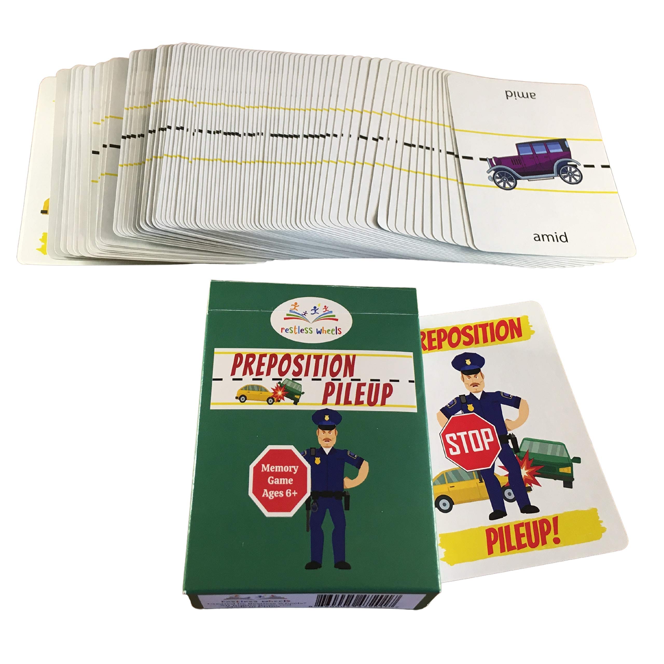 Buy Restless Wheels Preposition Pileup Game | Grammar Games Preposition ...