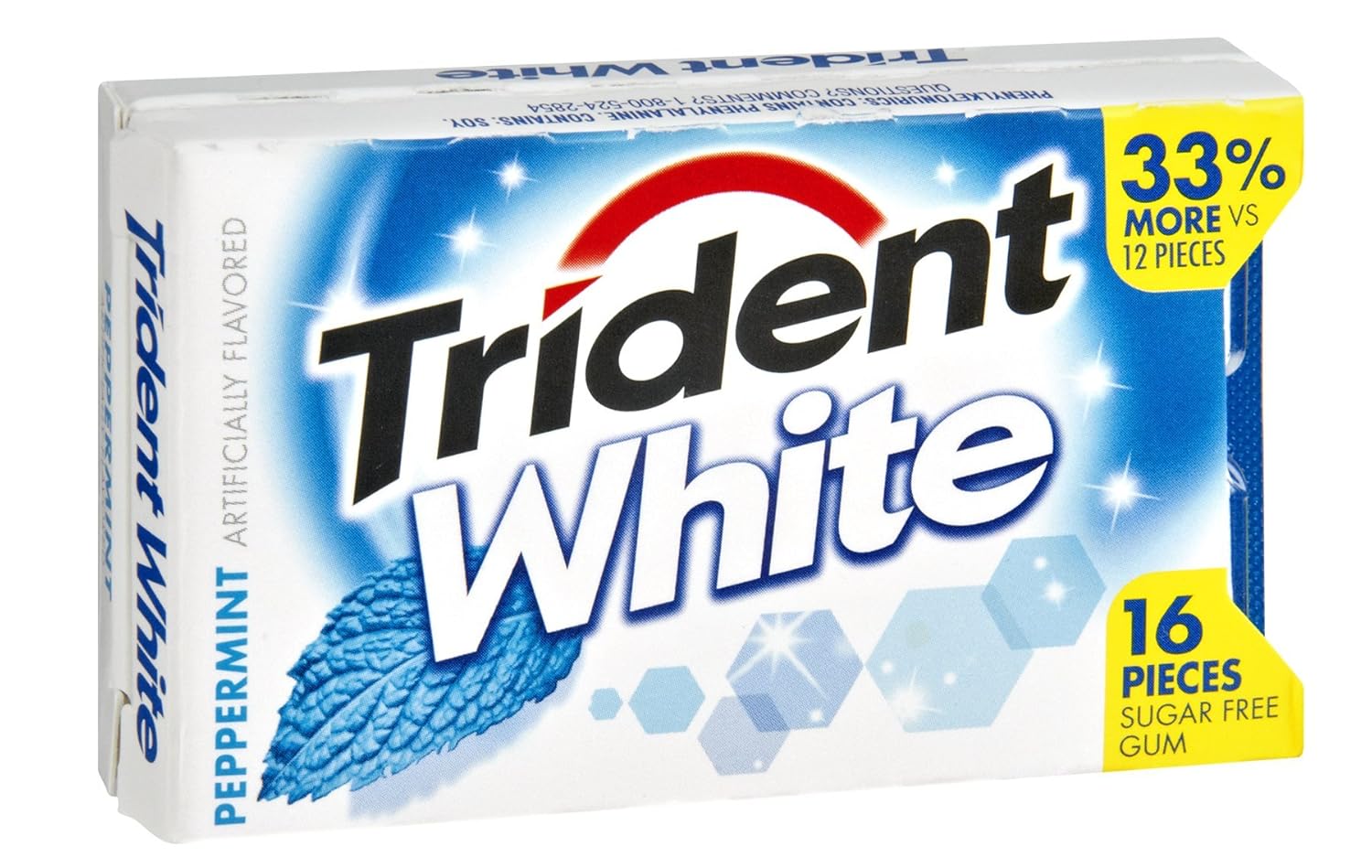 Amazon.com : Trident White Peppermint Sugar Free Gum 16 PC (Pack of 36 ...