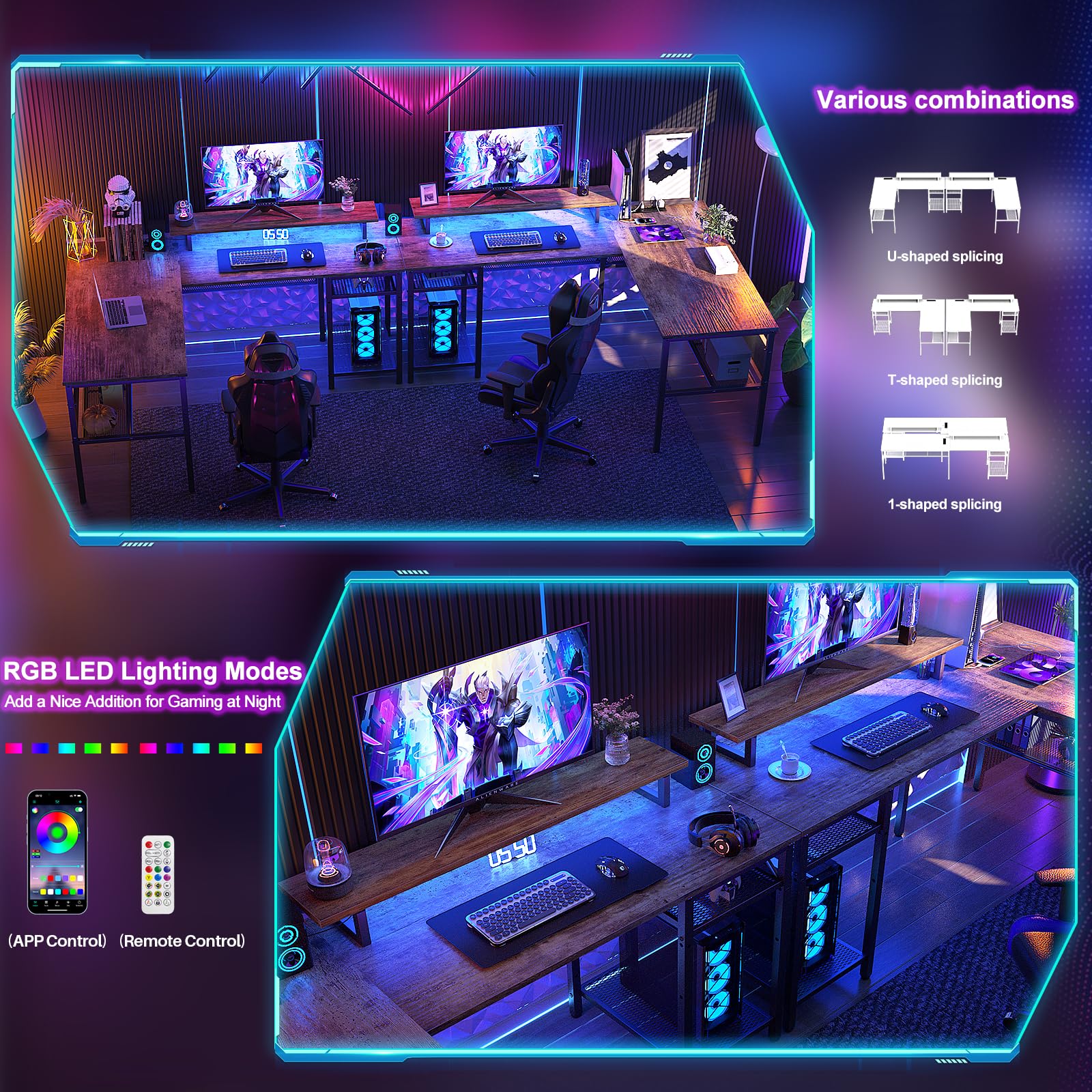 Snapklik.com : iSunirm L Shaped Computer Desk, Reversible Office Desk