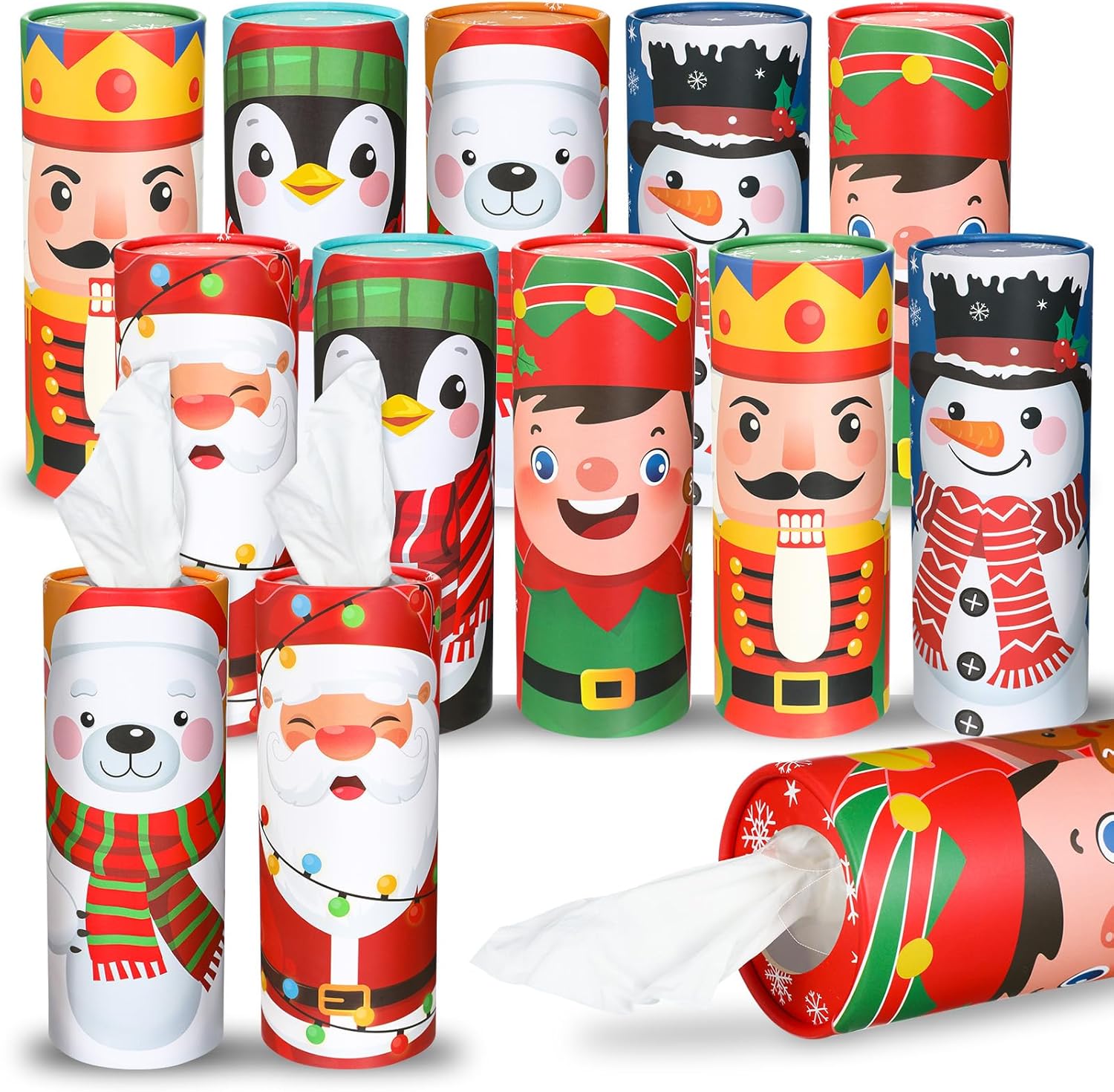 Amazon.com: Faccito 12 Pcs Christmas Car Tissue Cylinder Holder Boxes ...
