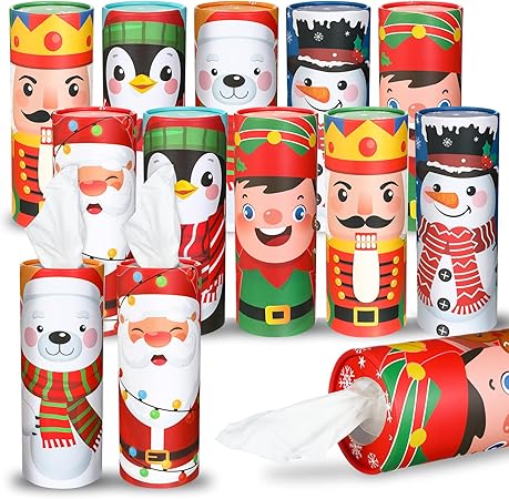 Amazon.com: Faccito 12 Pcs Christmas Car Tissue Cylinder Holder Boxes ...