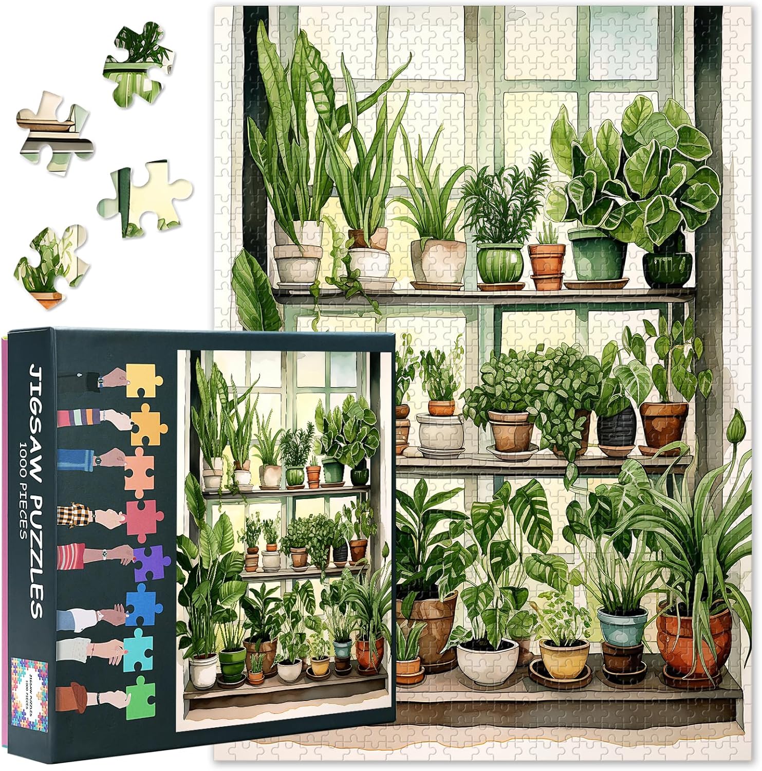 Amazon.com: Puzzles for Adults 1000 Pieces Green Plants, Botany Theme ...