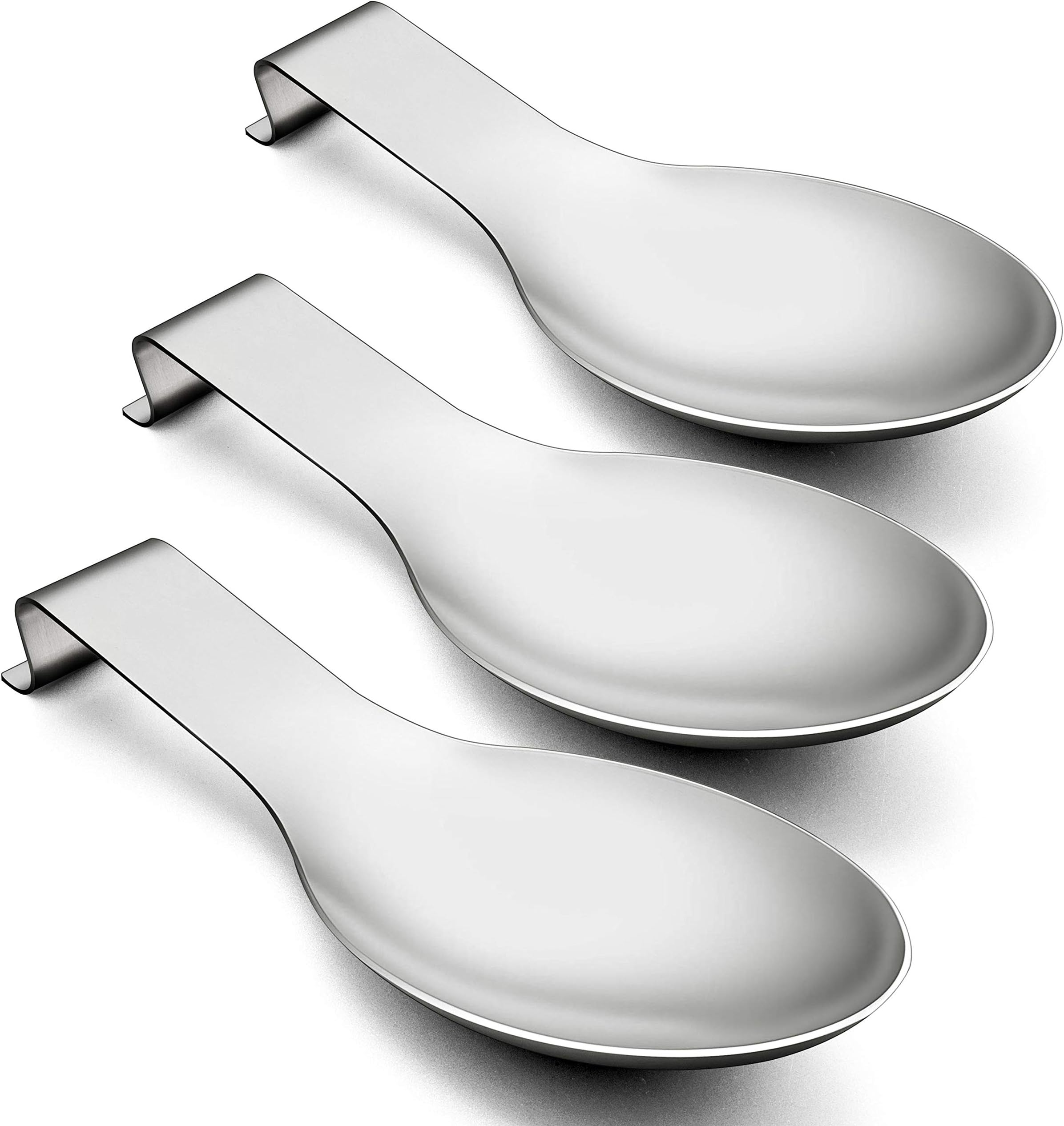Amazon.com: Supkiir Spoon Rest, 4 Pack Spoon Spatula Rest Stainless ...