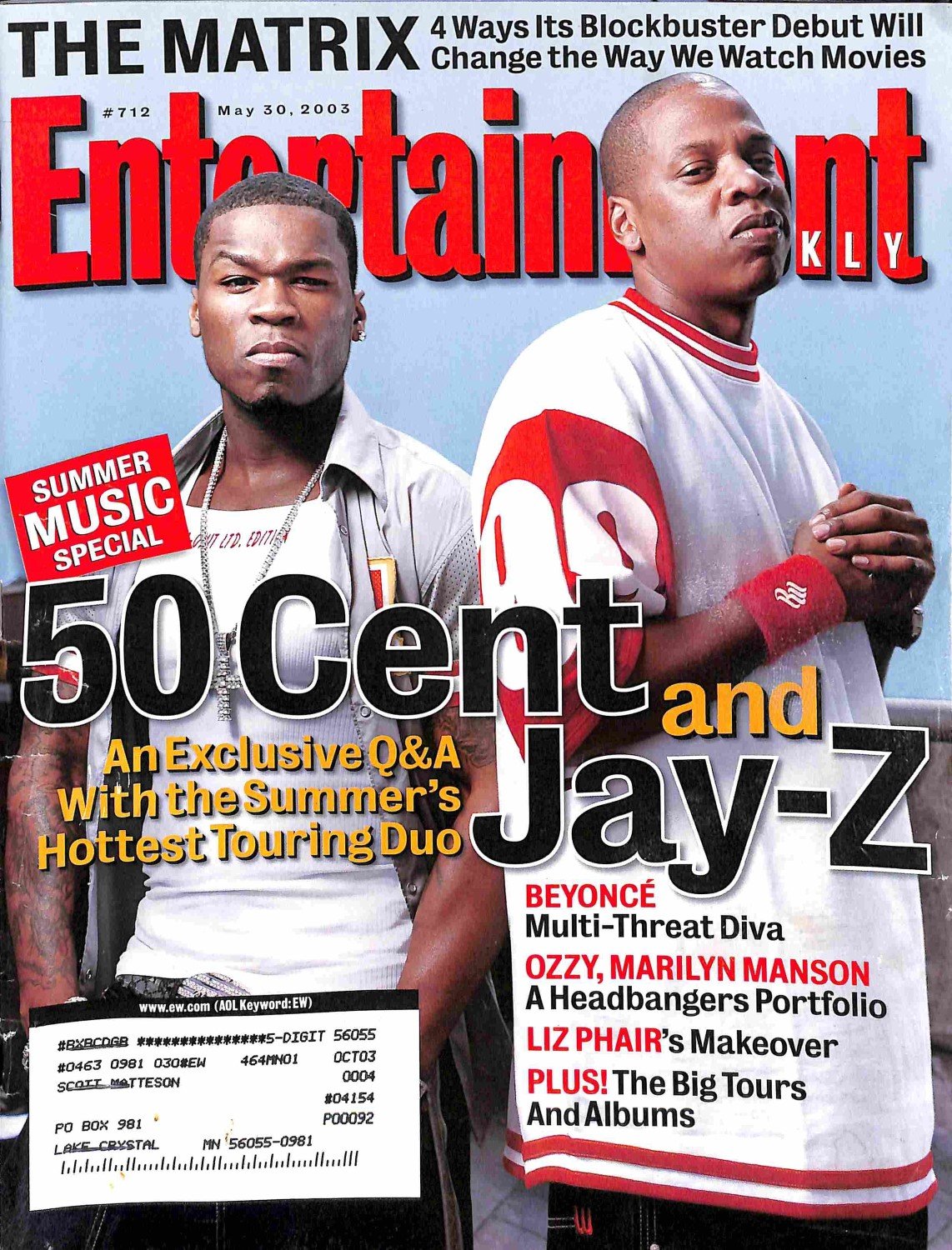 Entertainment Weekly Magazine #712 : 50 Cent & Jay-Z (May 30, 2003 ...