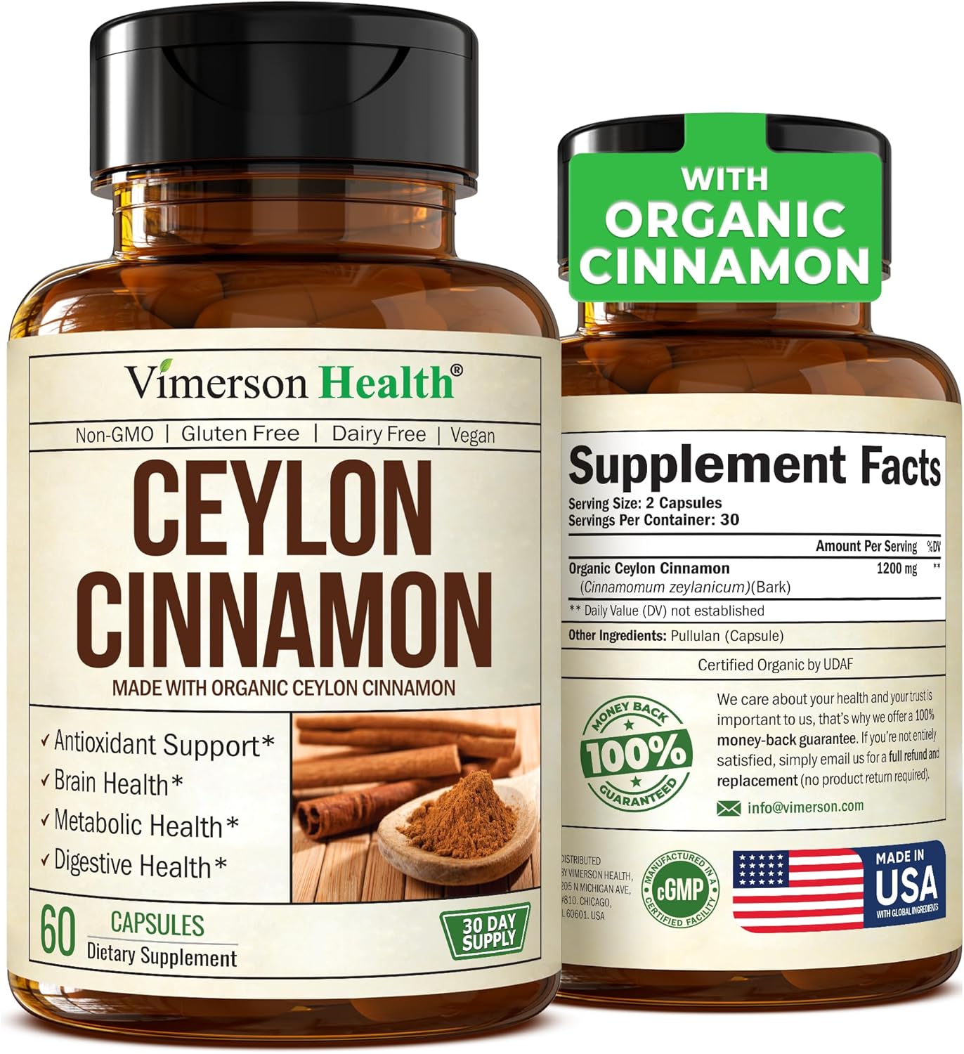 Amazon.com: Organic Ceylon Cinnamon Capsules - Ceylon True Cinnamon ...