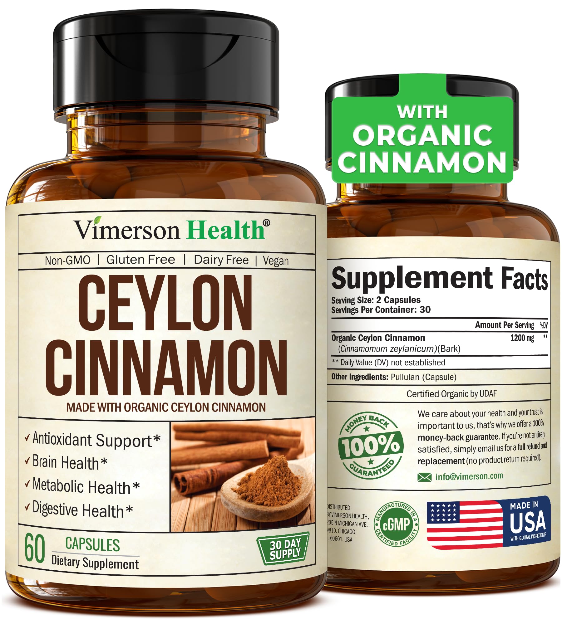 Amazon.com: Organic Ceylon Cinnamon Capsules - Ceylon True Cinnamon ...
