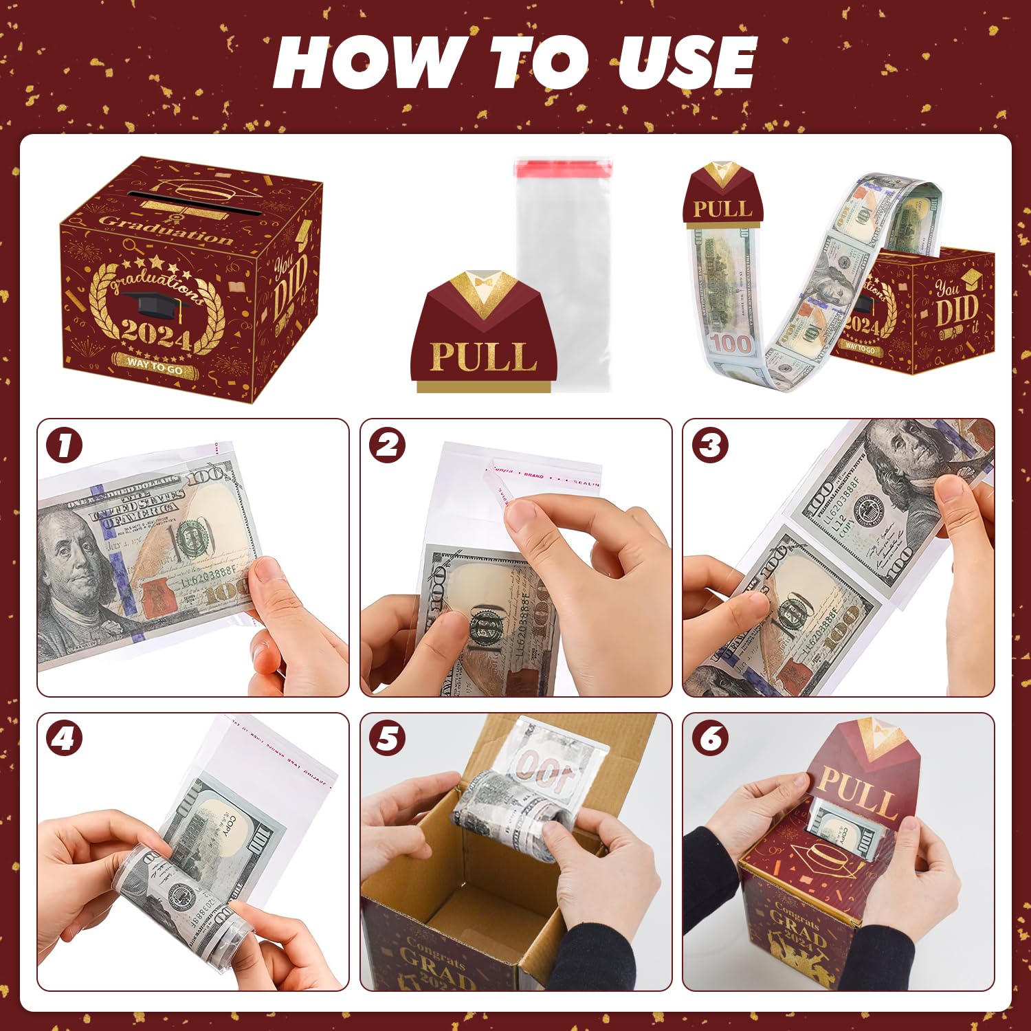 Snapklik.com : BLOCE Graduation Money Box For Cash Gift,Surprise Money Box
