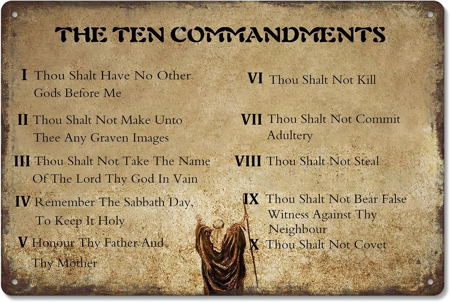 Amazon.com: Vintage Ten Commandments Wall Decor,Antique Bible Verse ...