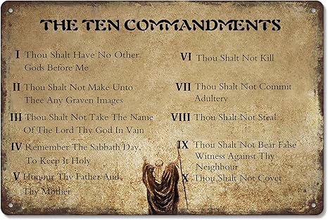 Amazon.com: Vintage Ten Commandments Wall Decor,Antique Bible Verse ...
