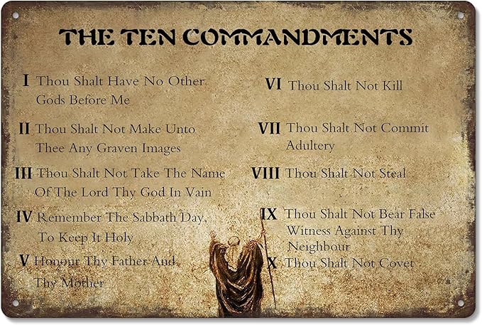 Amazon.com: Vintage Ten Commandments Wall Decor,Antique Bible Verse ...