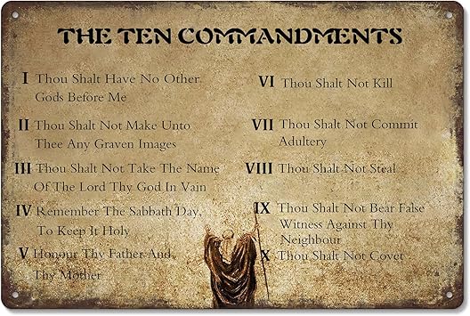 Amazon.com: Vintage Ten Commandments Wall Decor,Antique Bible Verse ...